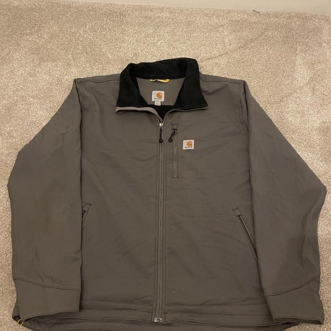 Grey Carhartt jacket with black collar #streetwear... - Depop