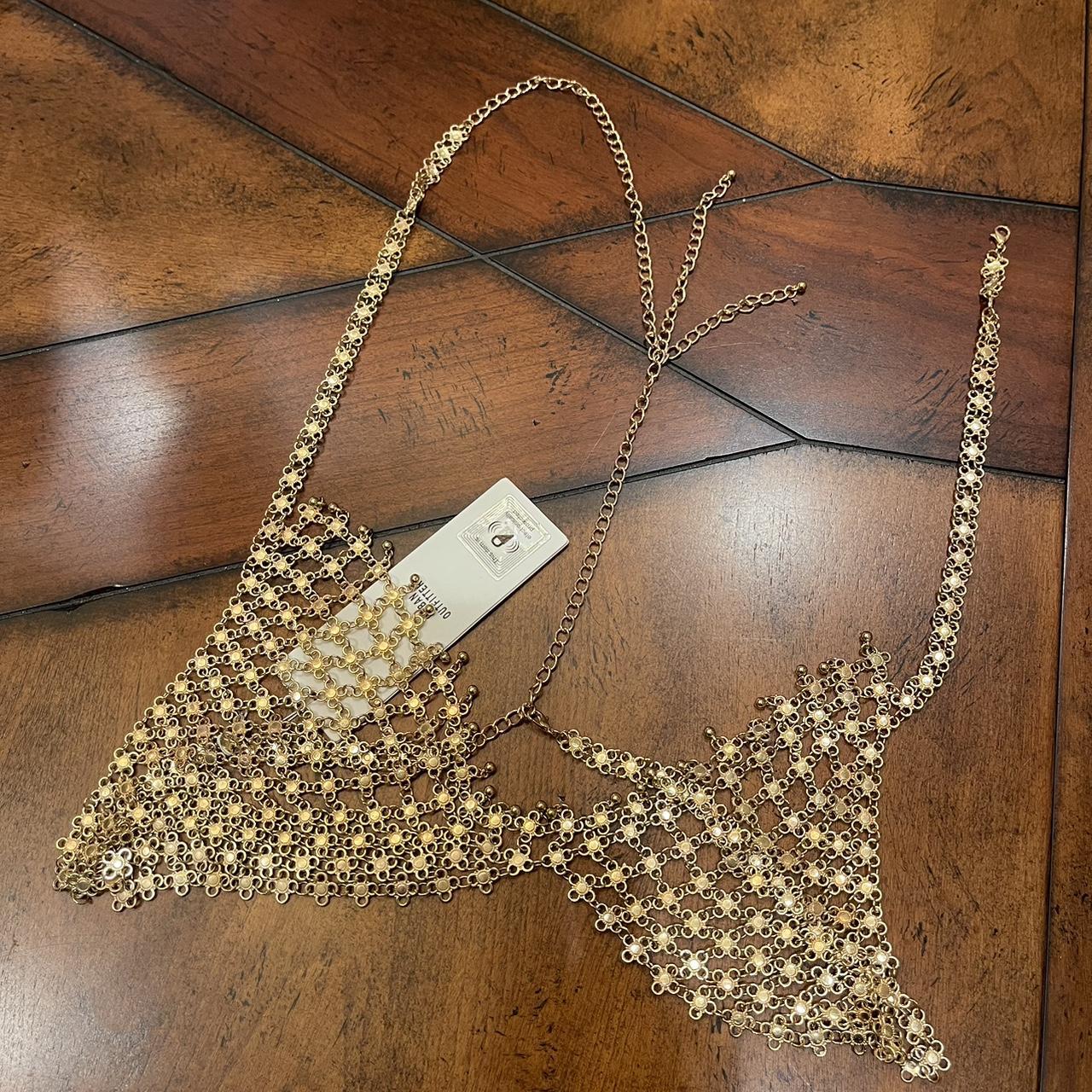 gold chain mail top from urban outfitters it’s one size - Depop
