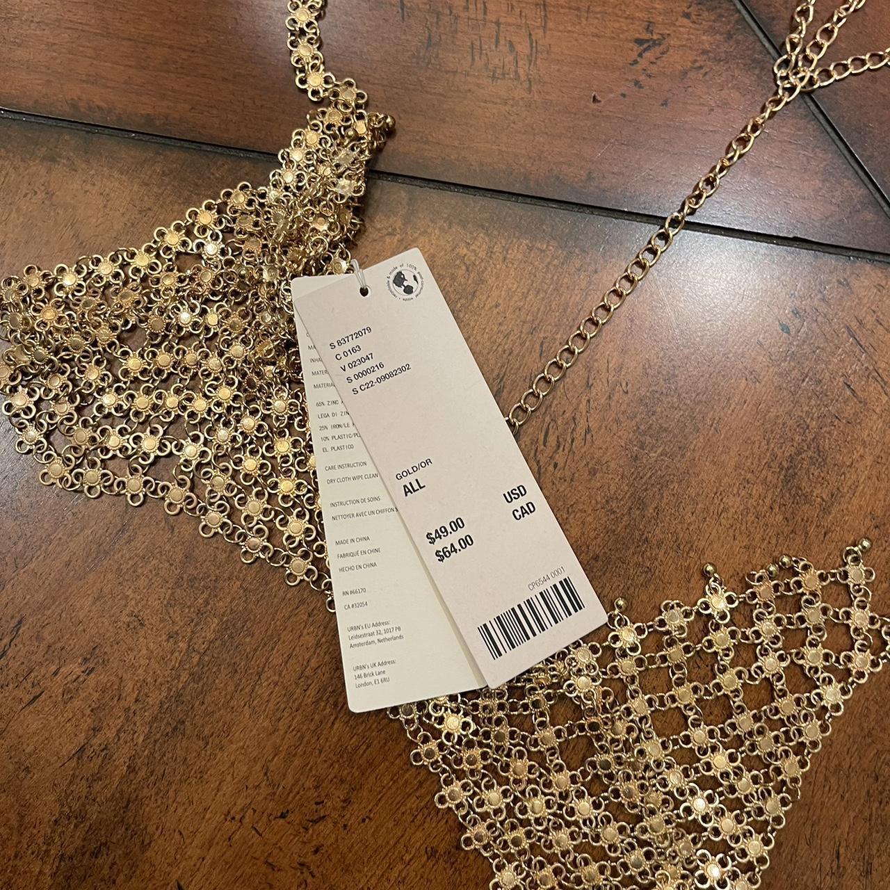 gold chain mail top from urban outfitters it’s one size - Depop