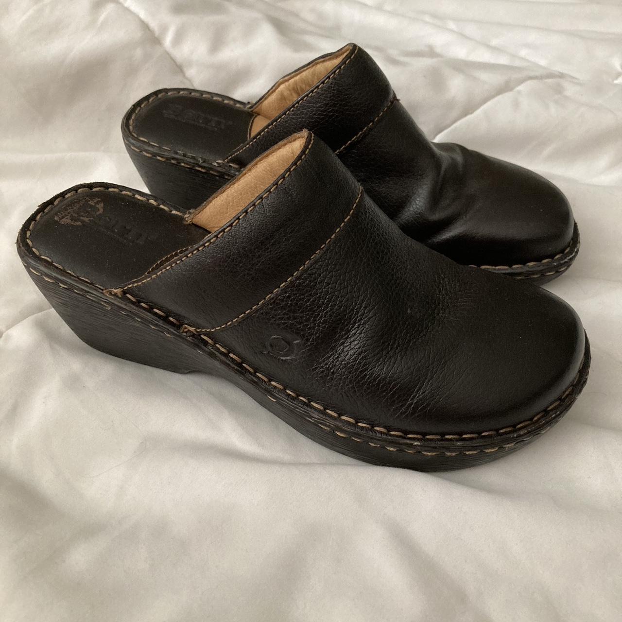 adorable little brown clogs by Born! worn a few... - Depop