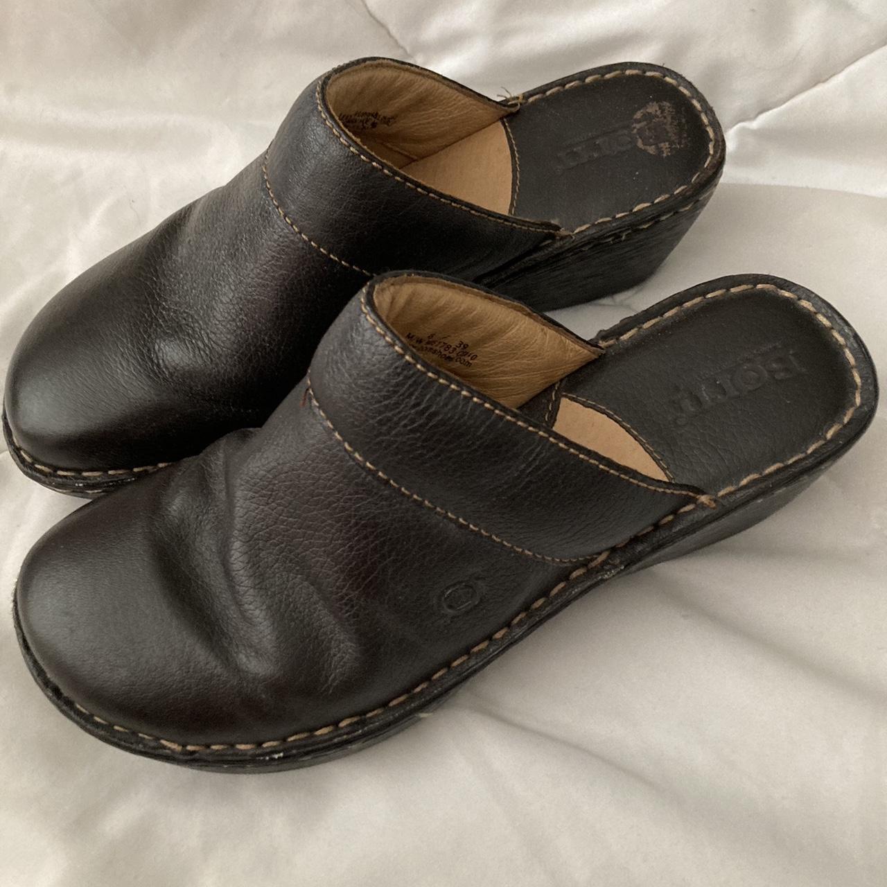 adorable little brown clogs by Born! worn a few... - Depop