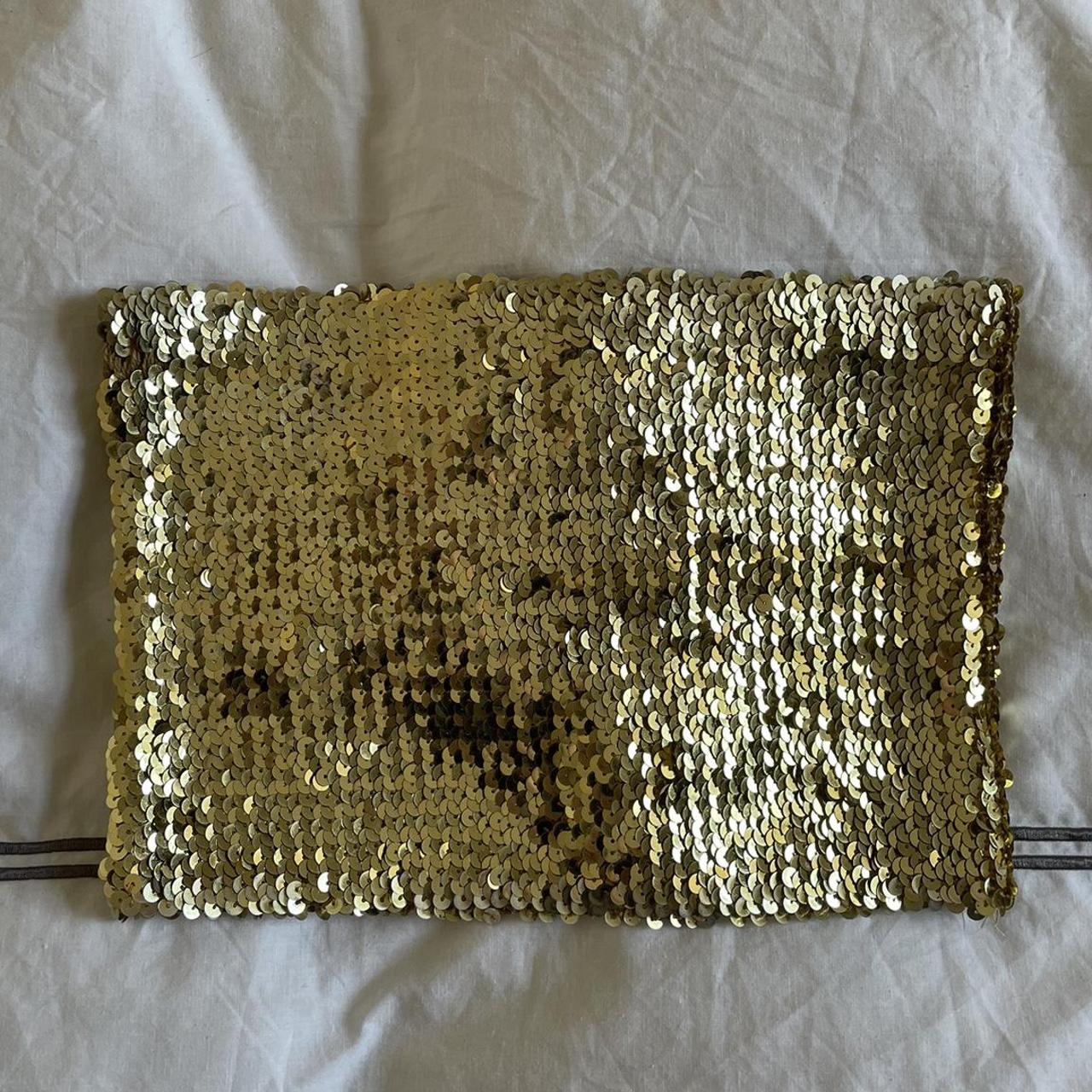 Gold sequin tube top - a couple of sequins missing... - Depop