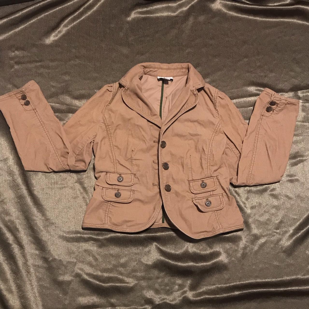 Preppy tan corduroy blazer jacket by Ann Taylor... - Depop