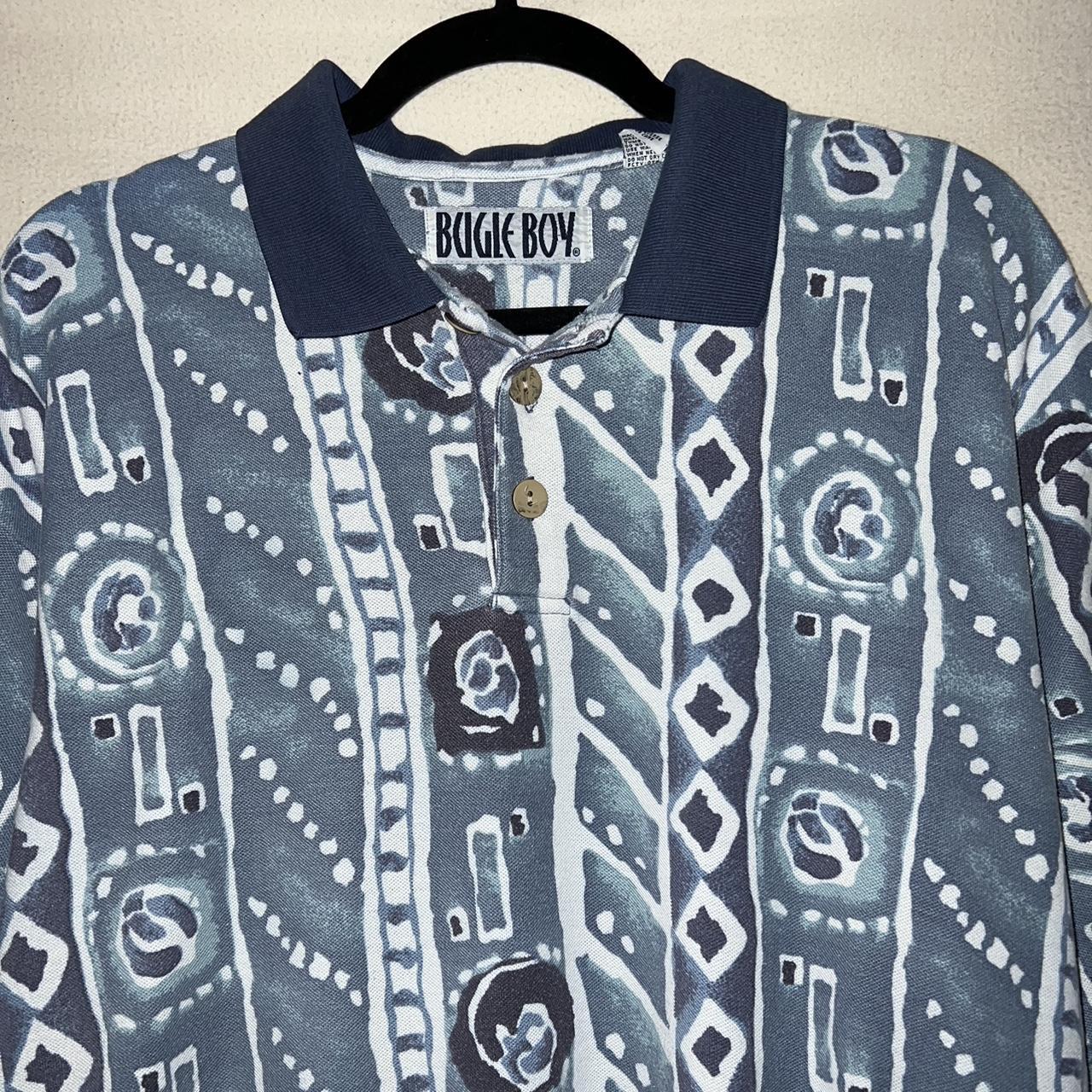Vintage Bugle Boy Polo Shirt Short Sleeve 90s Design... - Depop
