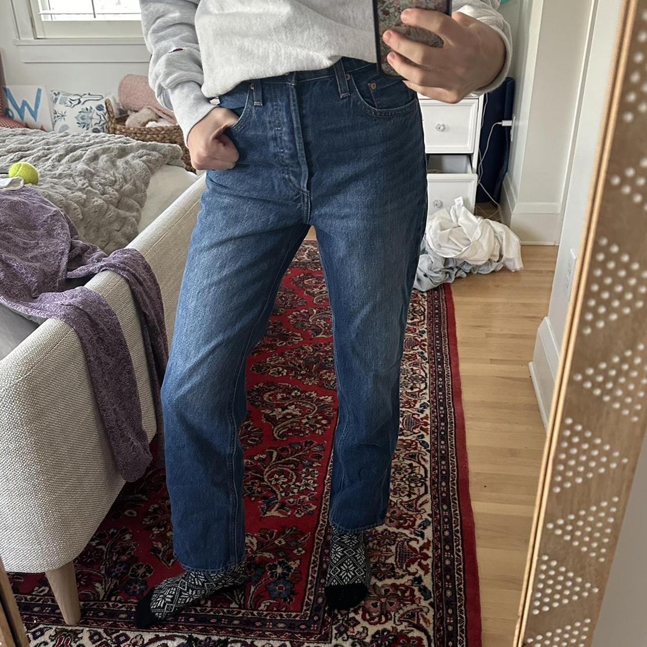 Denim forum Joni low rise loose 29L jeans. Size 23”... - Depop