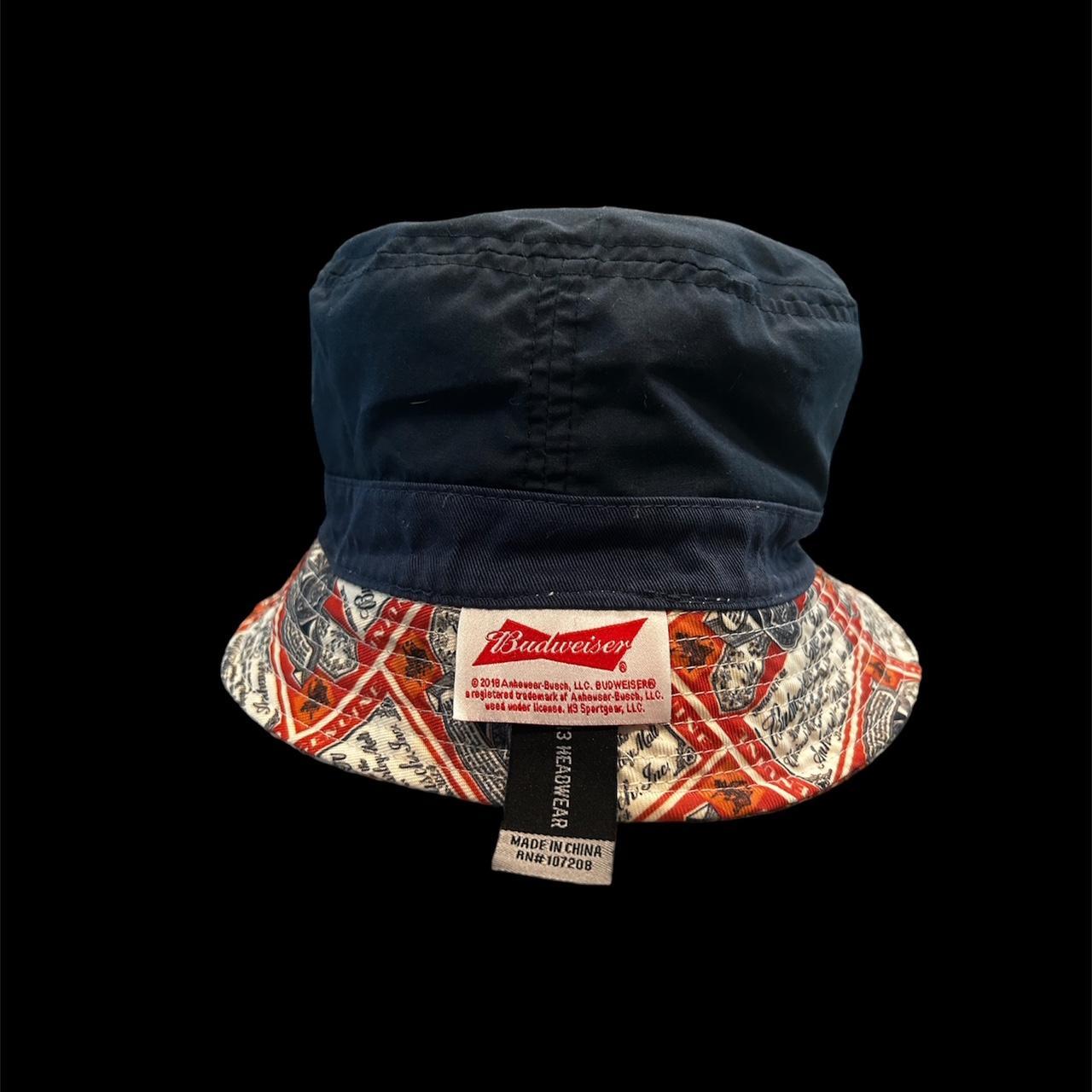 Budweiser Men's Orange and White Hat | Depop