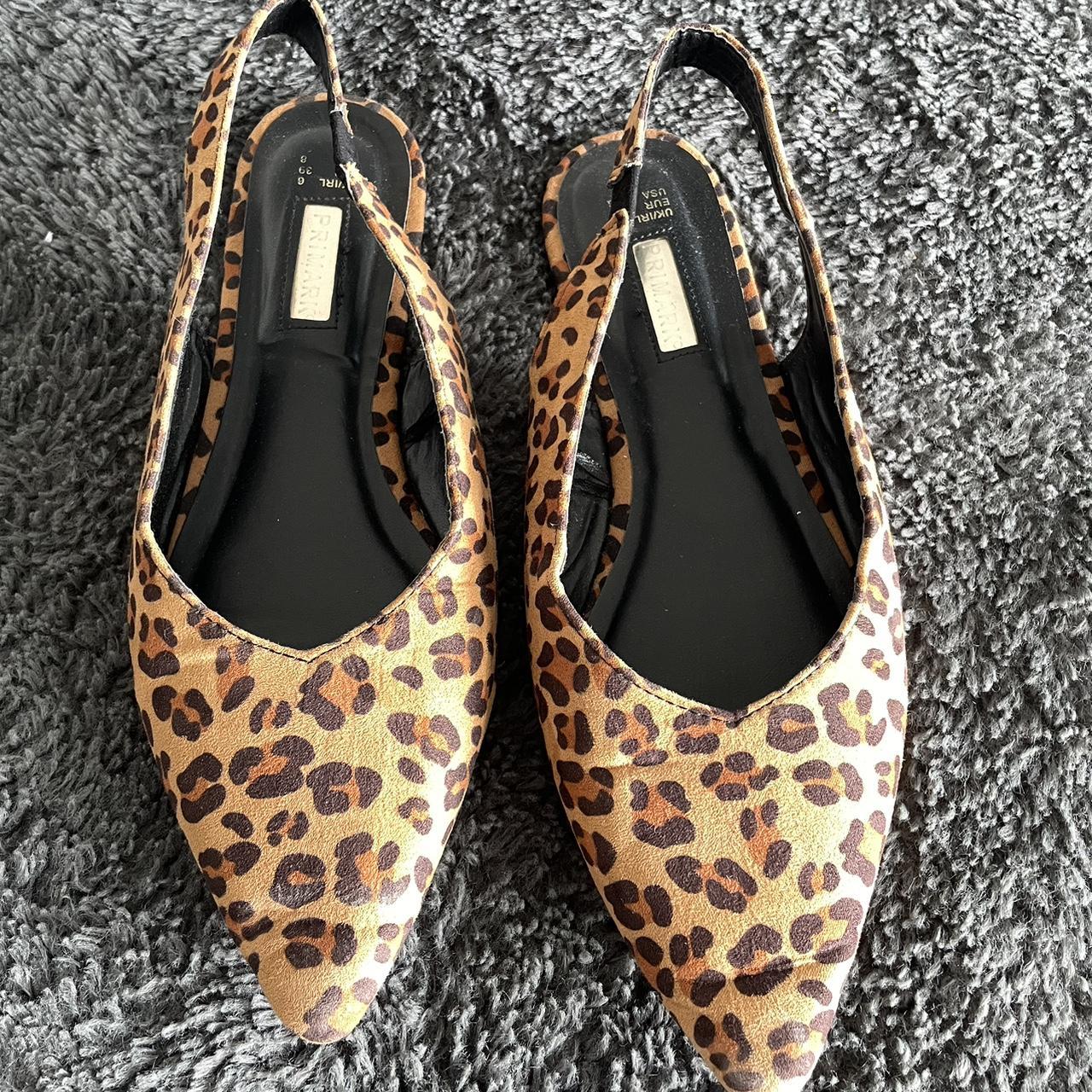 Primark leopard print pumps with elasticated back - Depop