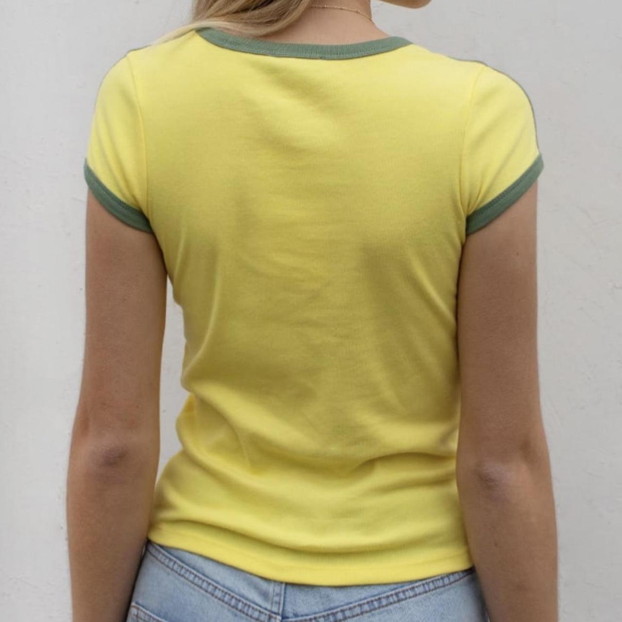 subdued yellow and green star brazil top Worn once... - Depop