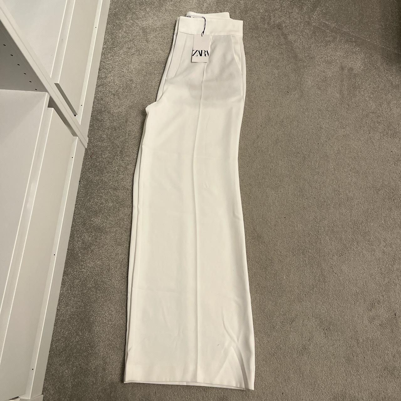 ZARA wide leg trousers White Size large Never been... - Depop