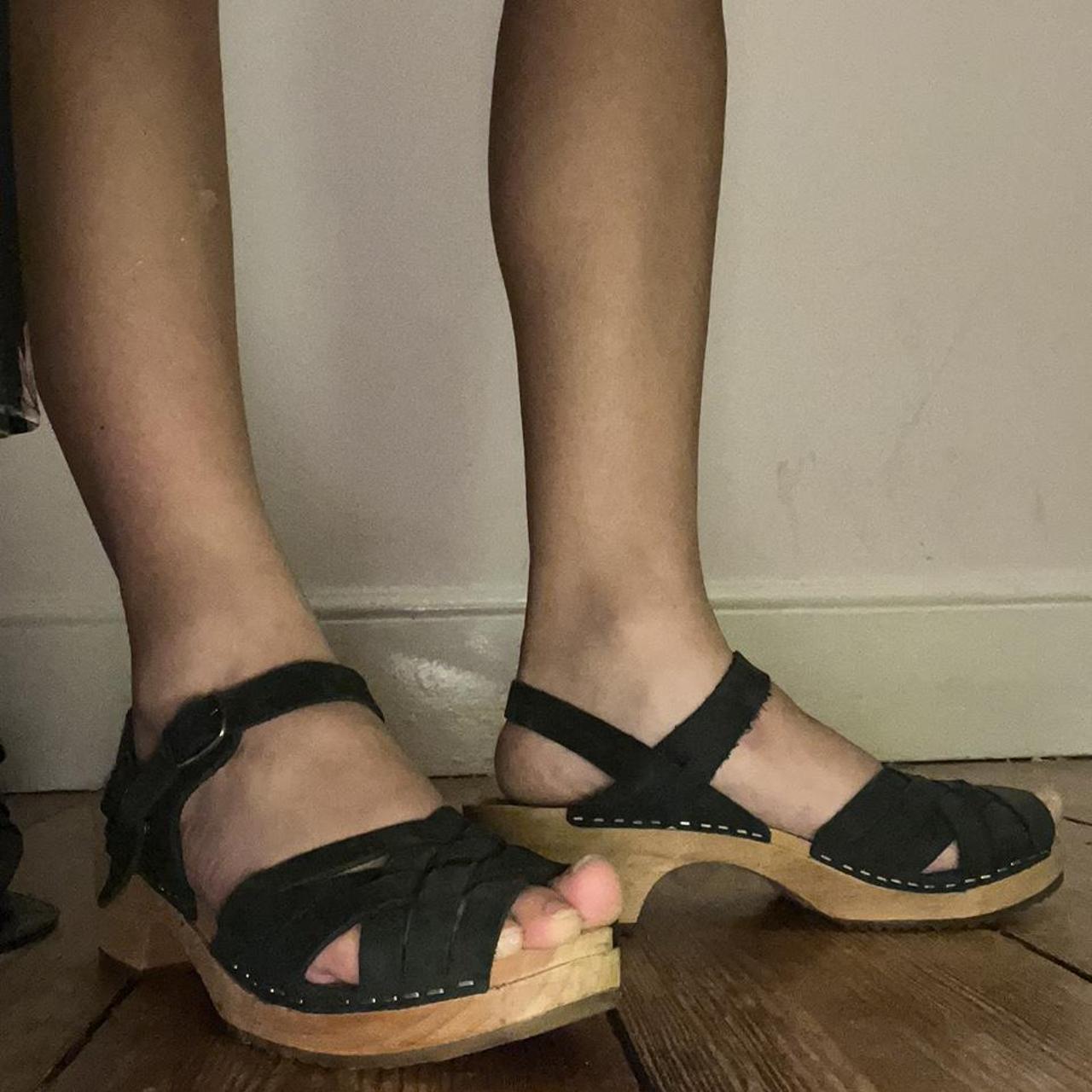 Genuine Swedish clogs in black Real leather Size UK... - Depop