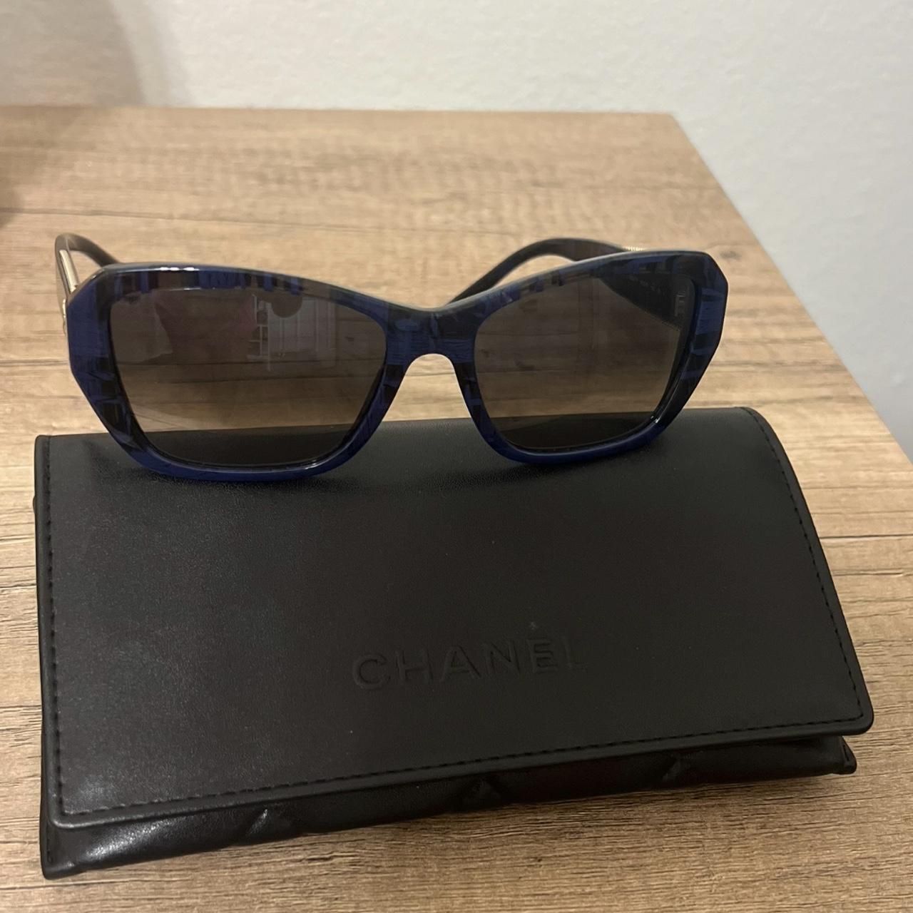 Navy blue Chanel sunglasses Gold hardware Original... | Depop