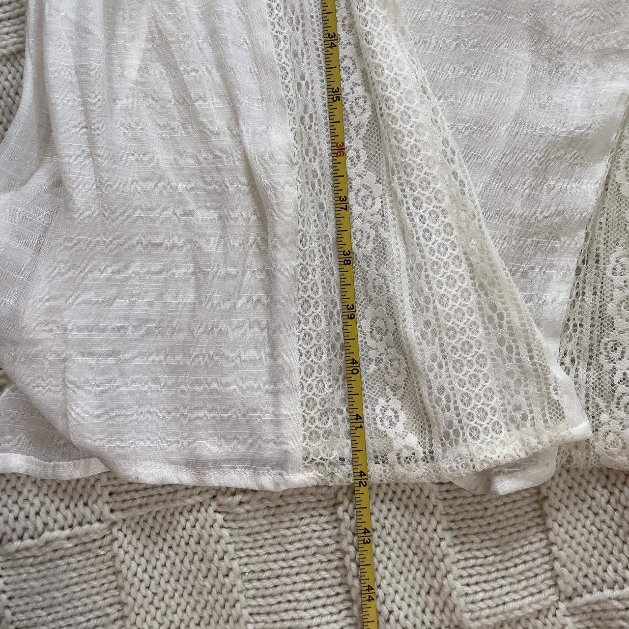 Cottage Core Lace Sheer Maxi Skirt with Tie Bow... - Depop