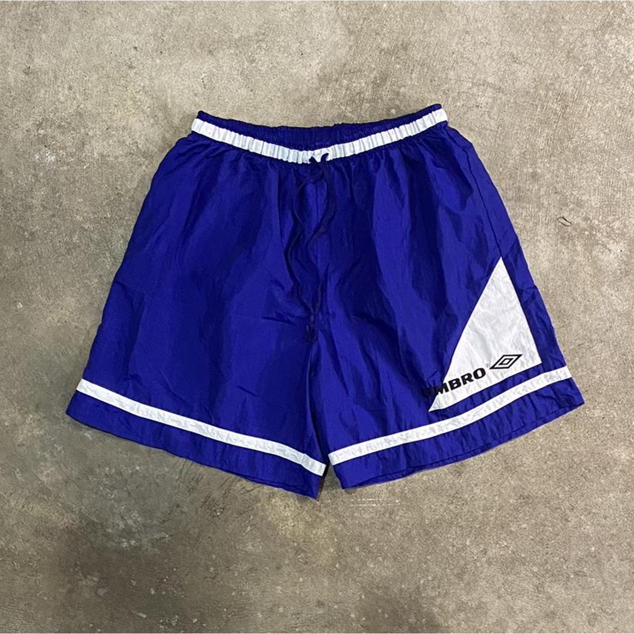 Vintage 1990's Umbro Embroidered Blue & White... - Depop