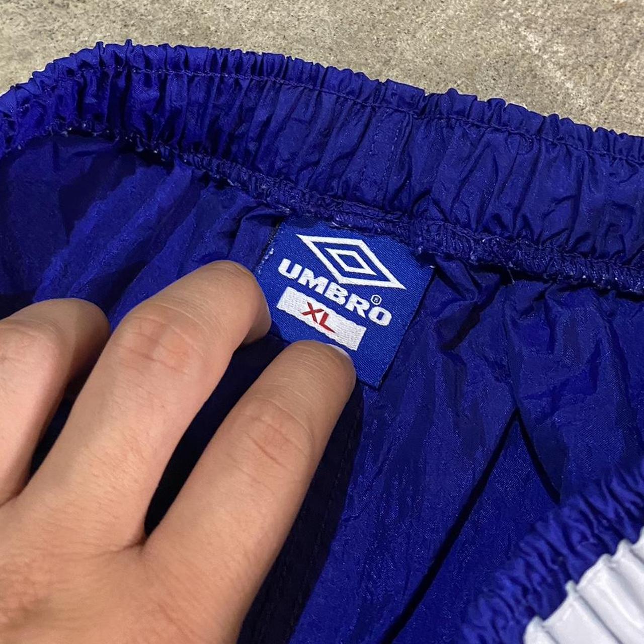 Vintage 1990's Umbro Embroidered Blue & White... - Depop