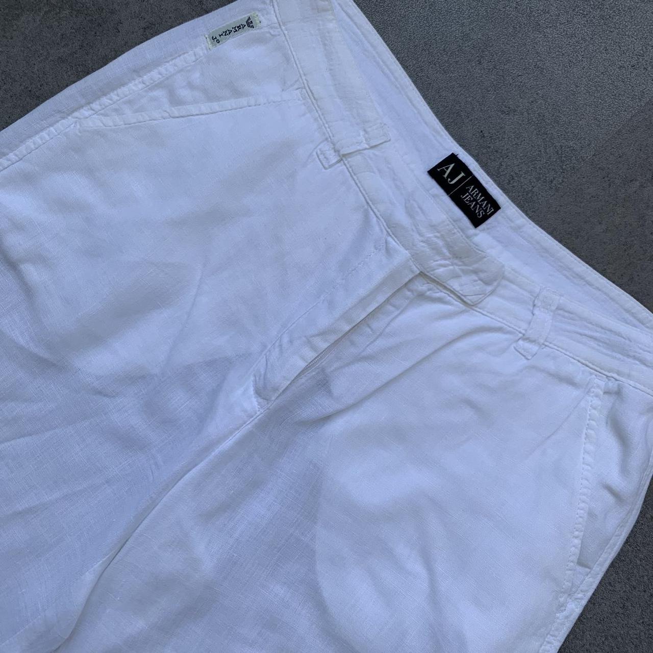 Armani Jeans Women's White Trousers | Depop