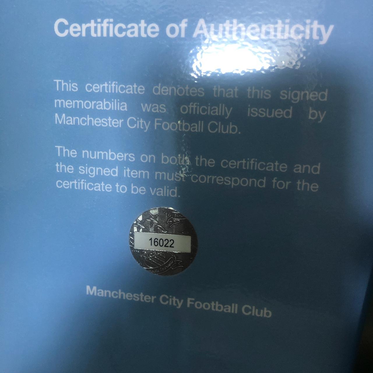 Hand signed David silva autograph, certificate of... - Depop