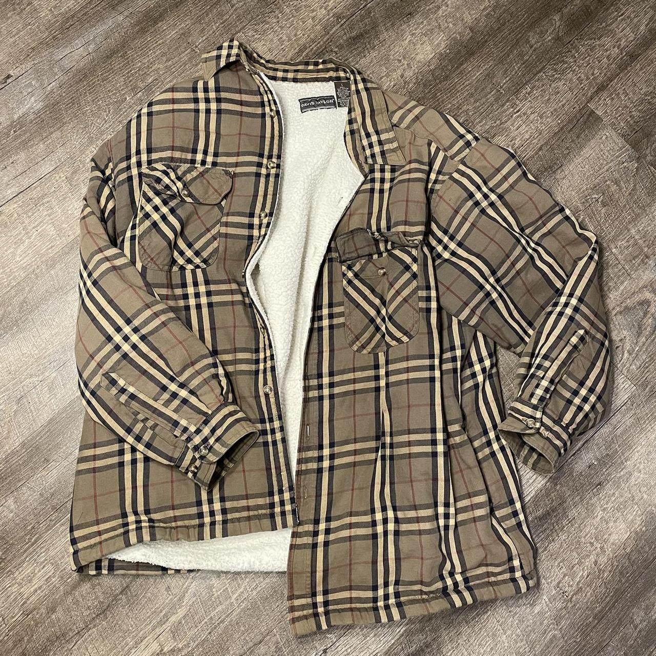Burberry pattern fleece lined David Taylor jacket... - Depop