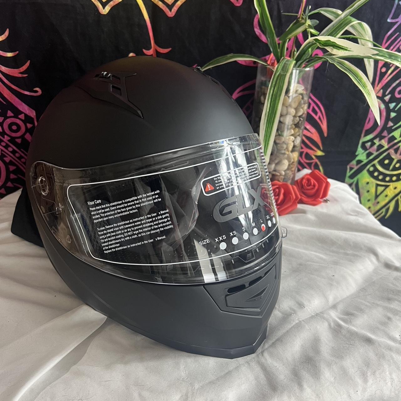 Matte Black full face #motorcyclehelmet GLX GX11... - Depop