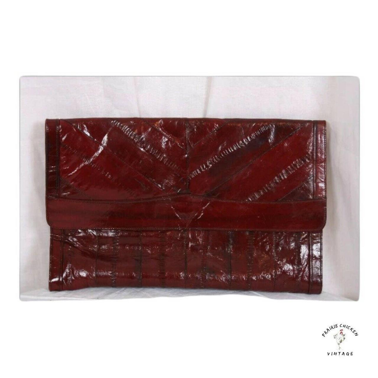 Vintage Eel skin exotic Leather clutch purse... - Depop