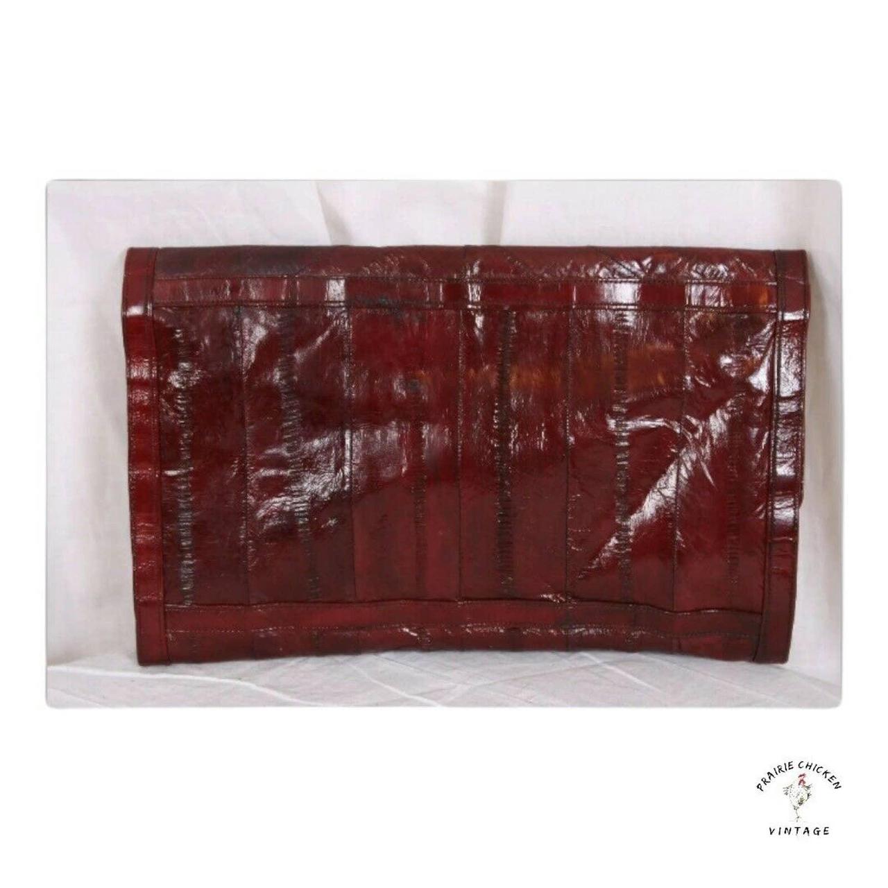 Vintage Eel skin exotic Leather clutch purse... - Depop