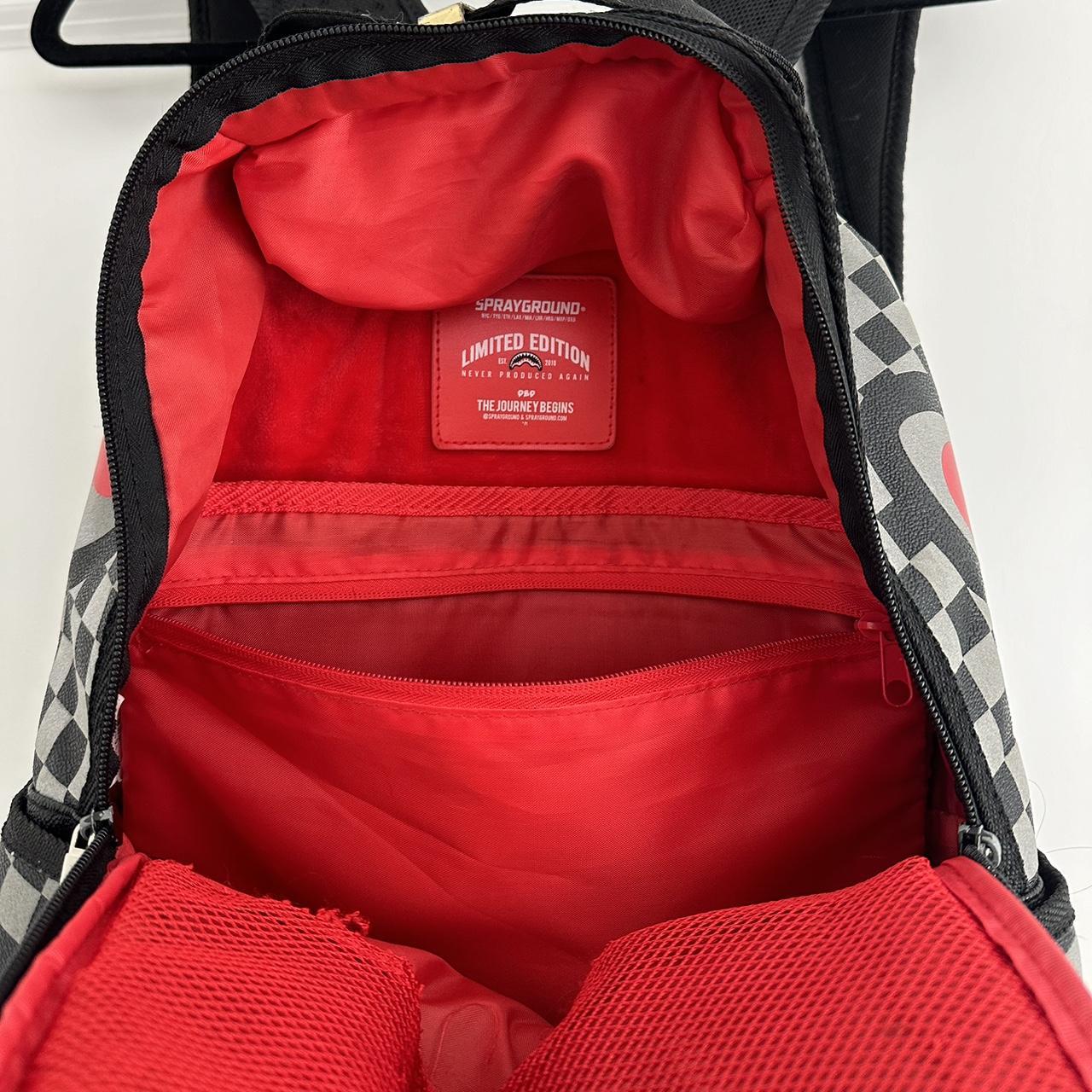 SPRAYGROUND Reflective Checkered Shark Backpack... - Depop