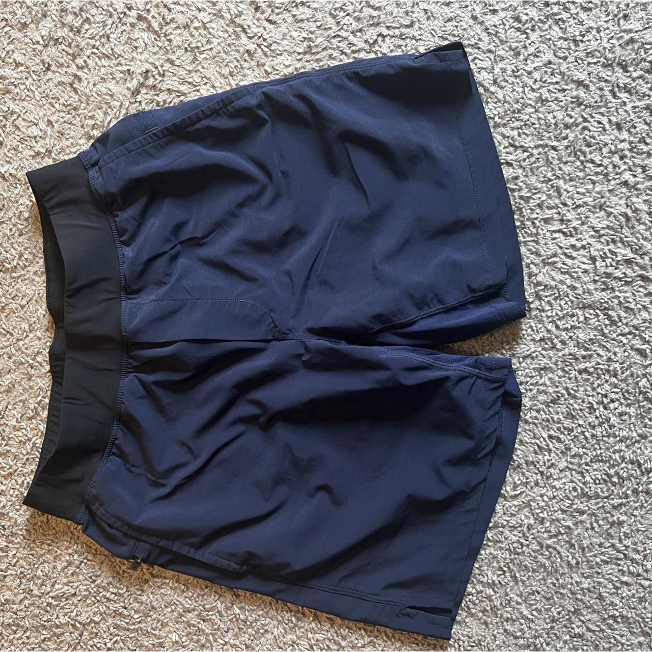 Medium Navy Blue Fabletics Shorts - Depop