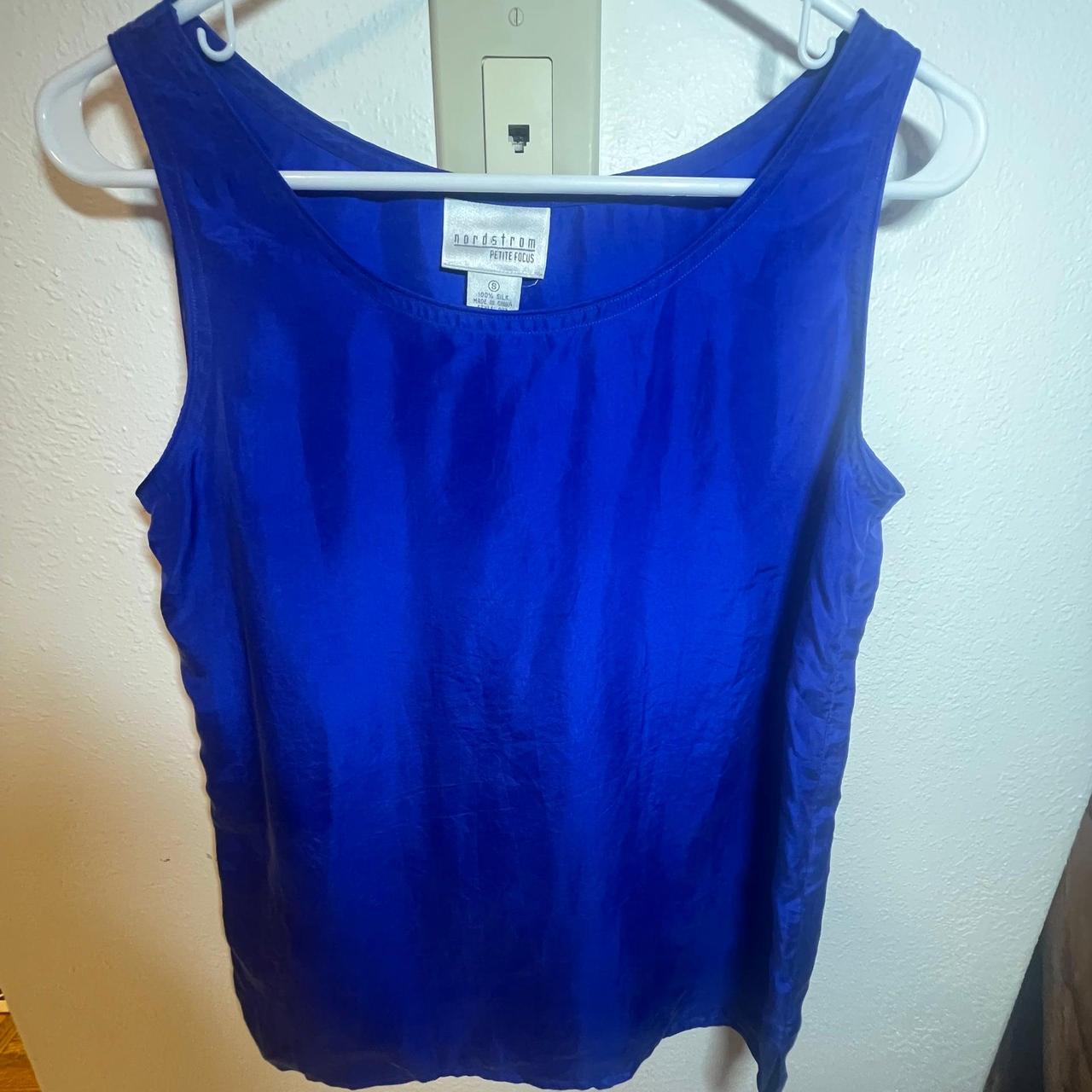 Vintage Nordstrom Petite Focus 100% Silk Sleeveless... | Depop