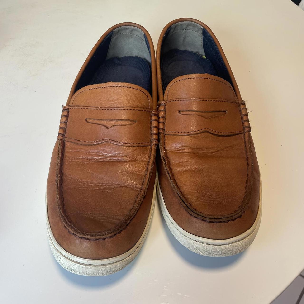 Cole Haan Nantucket Stylish Brown Leather Slip-On... | Depop