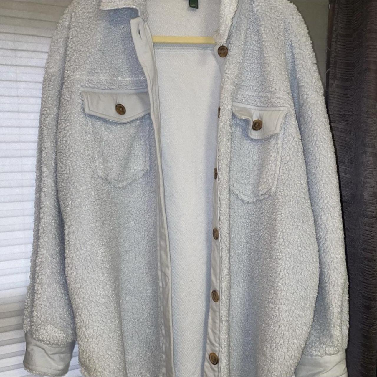Wild fable blue fluffy shacket - Depop