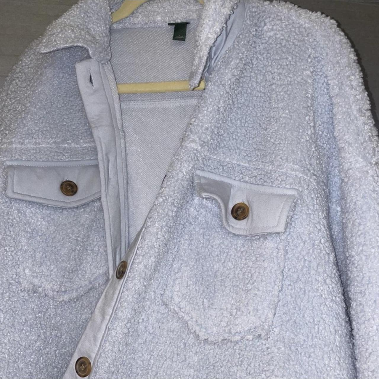 Wild fable blue fluffy shacket - Depop