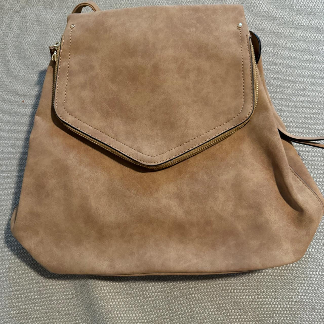 Beige/Tan Small Backpack (Target) - Depop