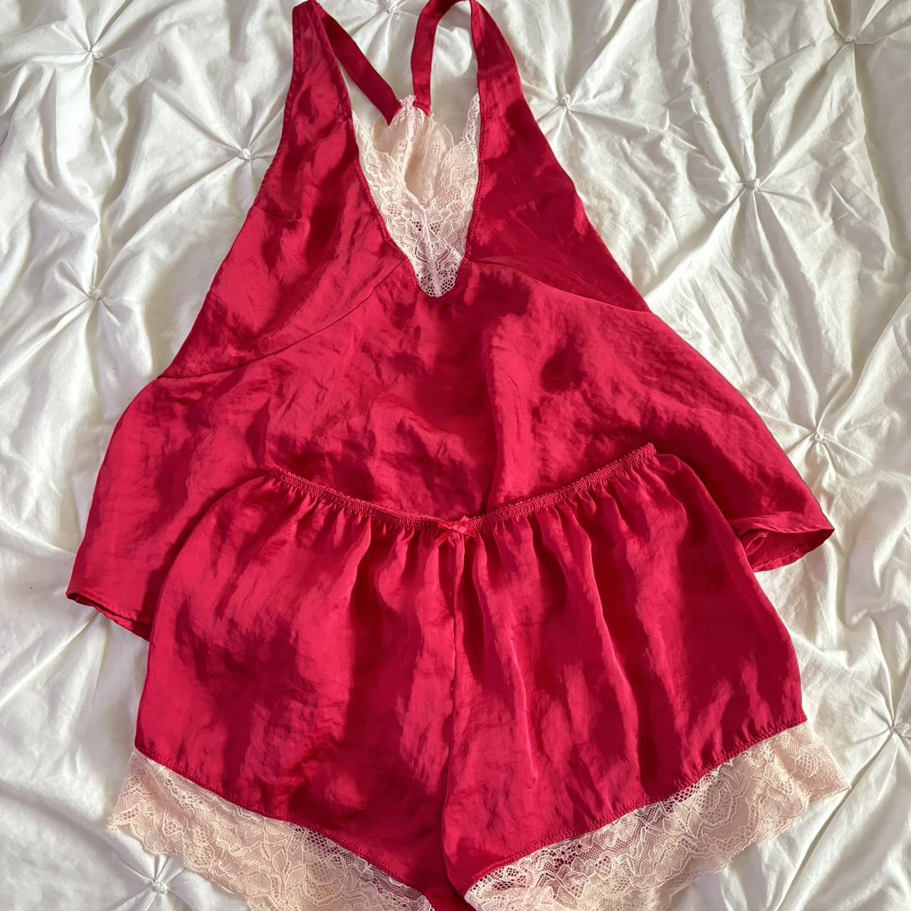 peter alexander - lace satin PJ set barely worn size s - Depop