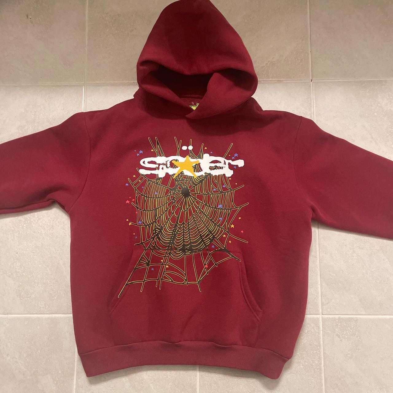Maroon Sp5der Worldwide Hoodie #fashion #streetwear... - Depop