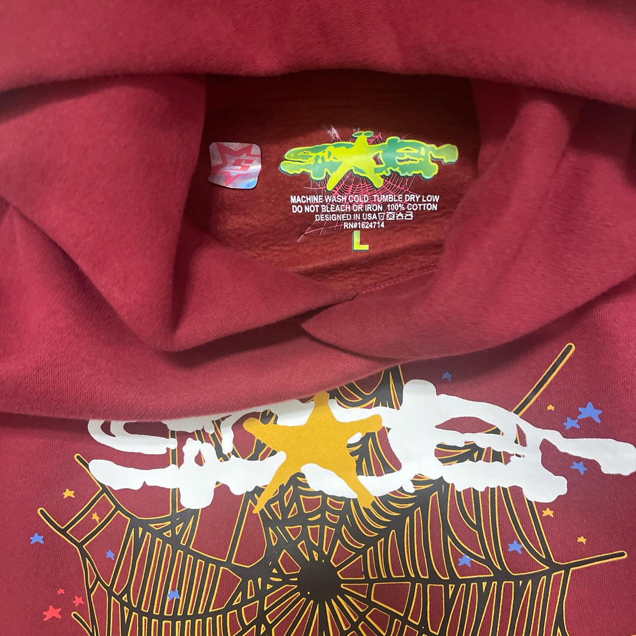 Maroon Sp5der Worldwide Hoodie #fashion #streetwear... - Depop