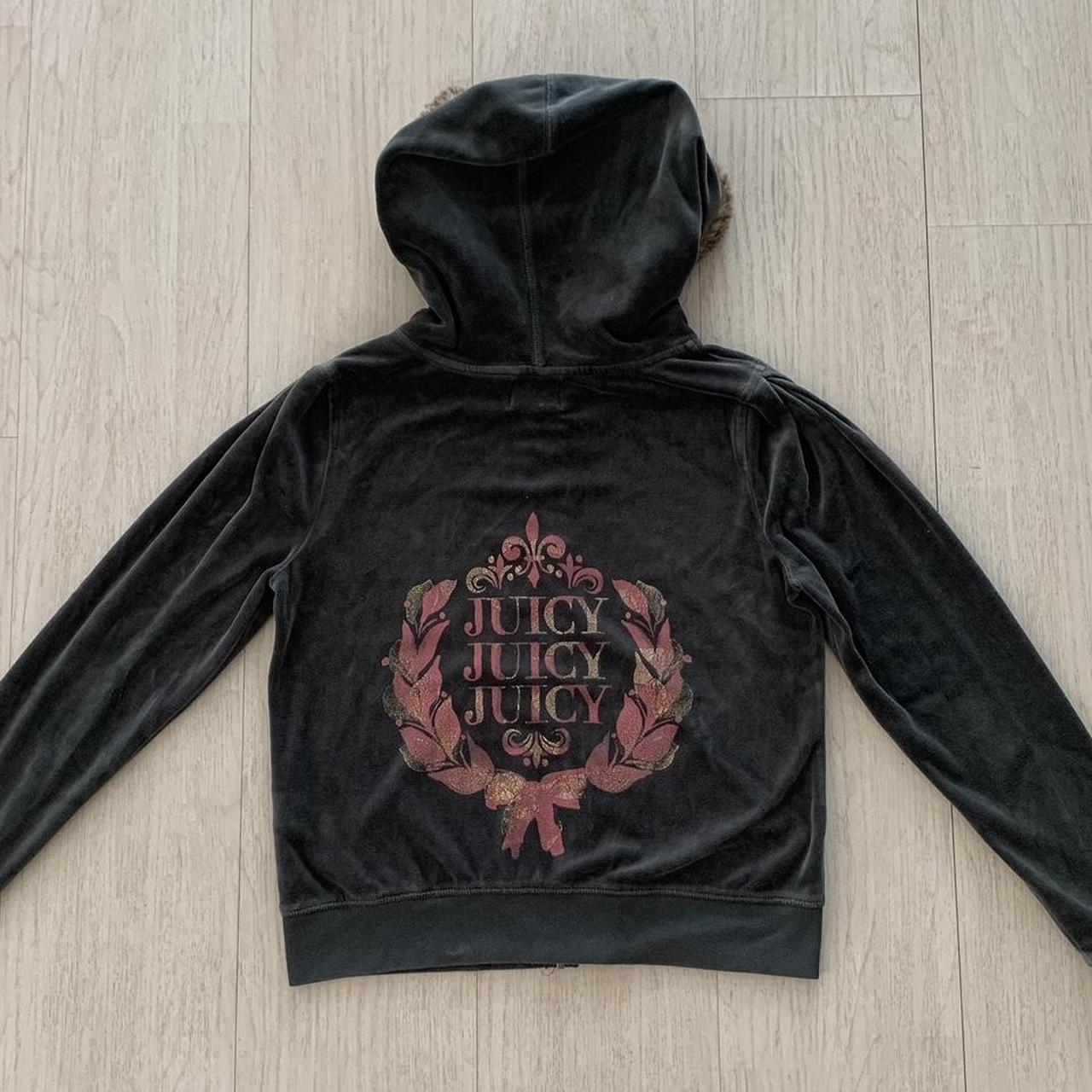 Early 2000s y2k forest green velour fur trimmed... - Depop