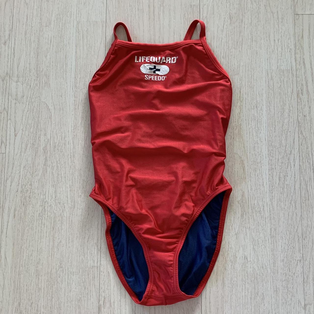 Speedo Women's Red Swimsuit-one-piece | Depop