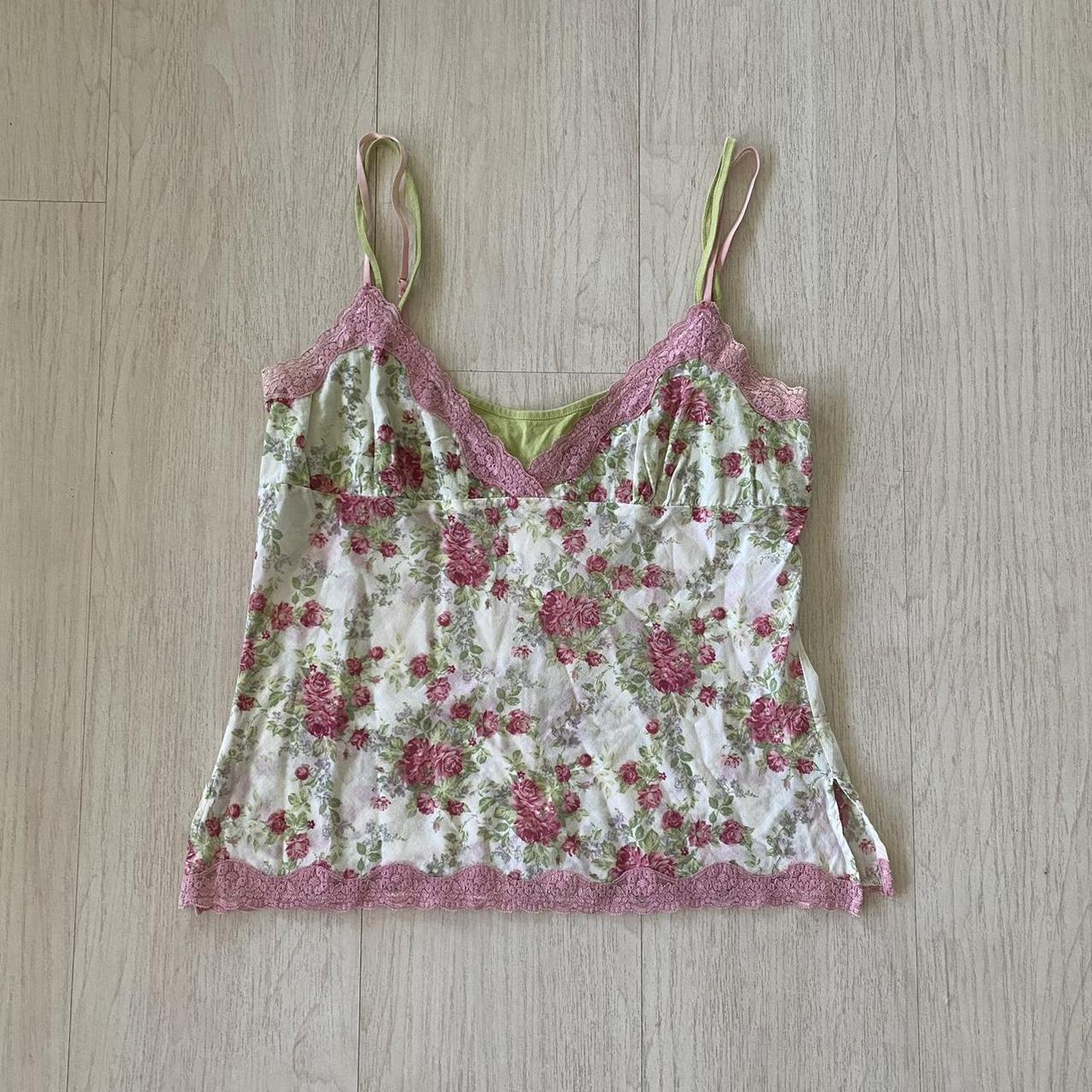Early 2000s y2k double layered cami top by Fang.... - Depop