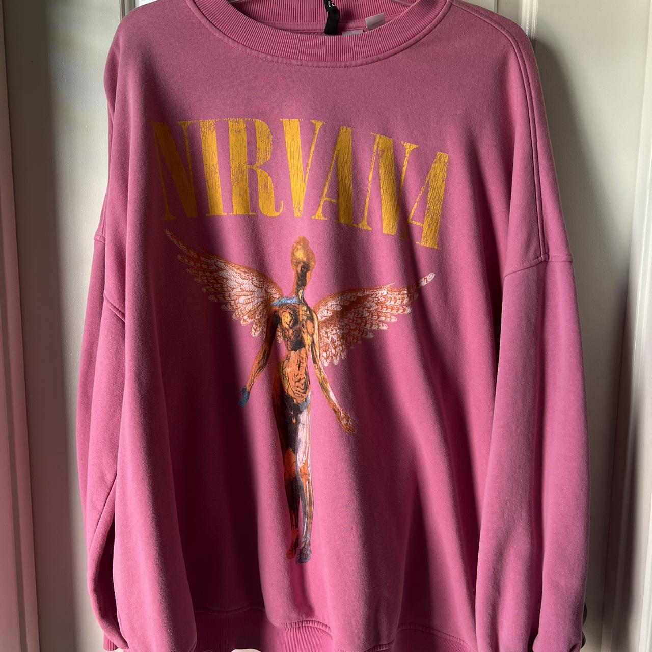 Pink Nirvana crewneck, very oversized and comfy! - Depop