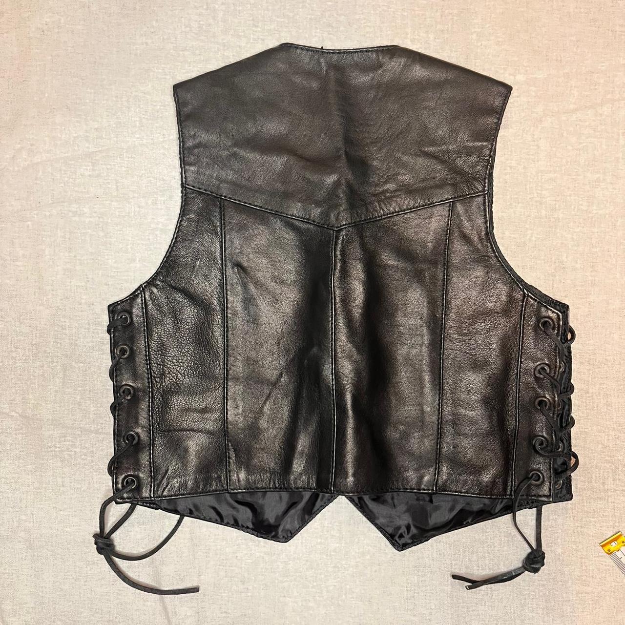 Milwaukee Leather kids black XS side lace 3 snap... | Depop