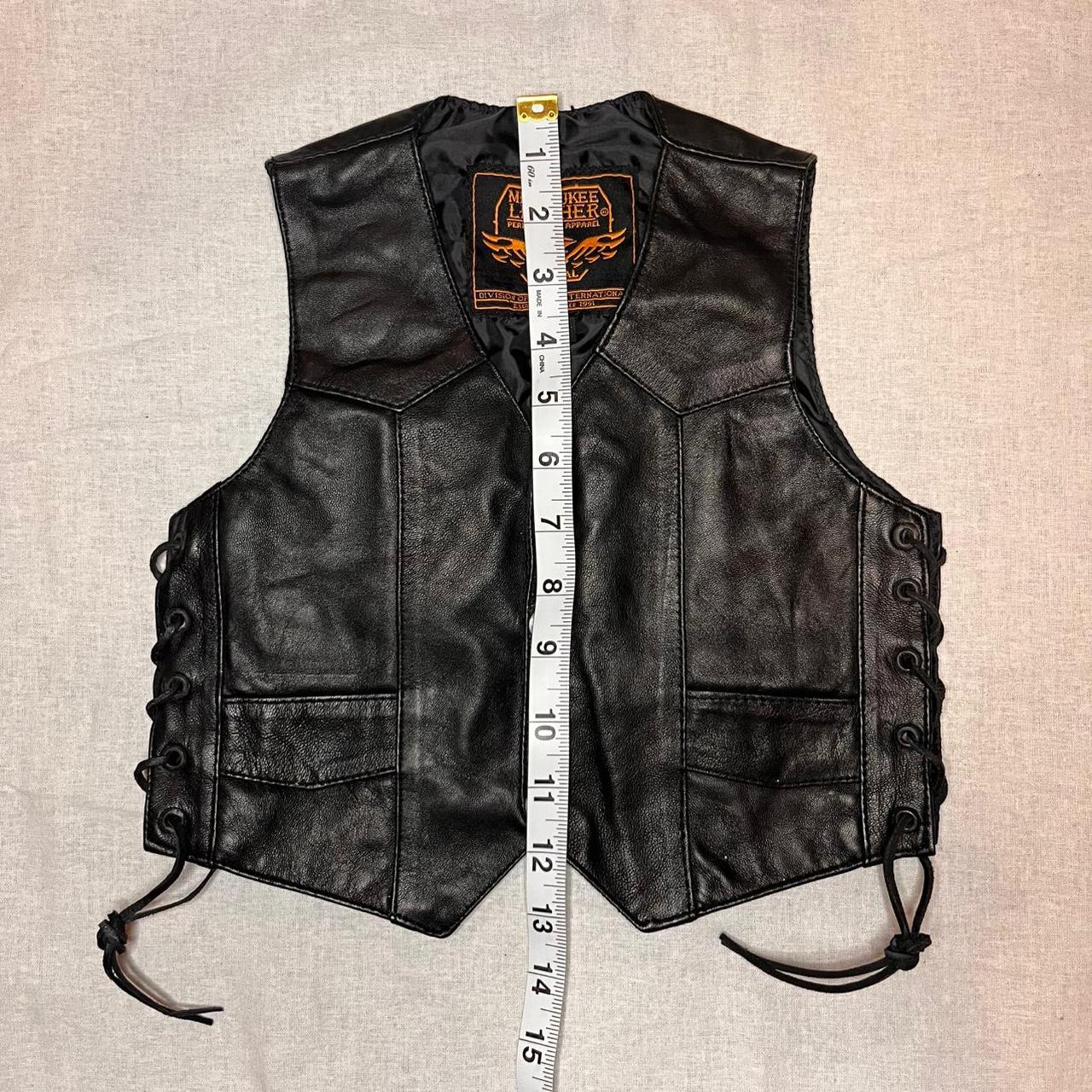 Milwaukee Leather kids black XS side lace 3 snap... | Depop