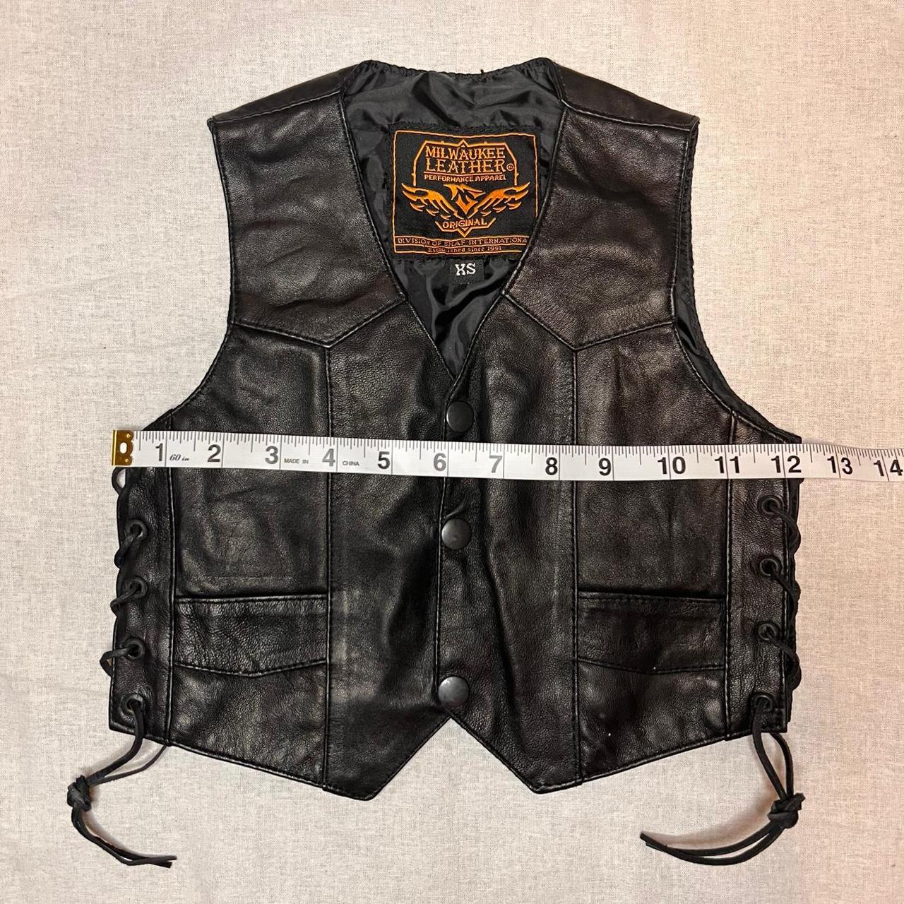 Milwaukee Leather kids black XS side lace 3 snap... | Depop