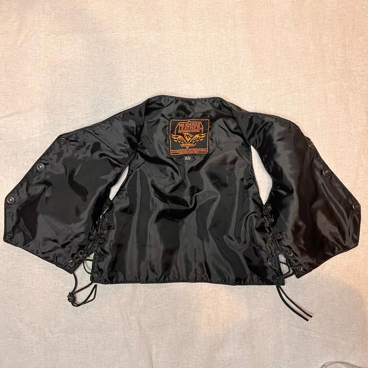 Milwaukee Leather kids black XS side lace 3 snap... | Depop