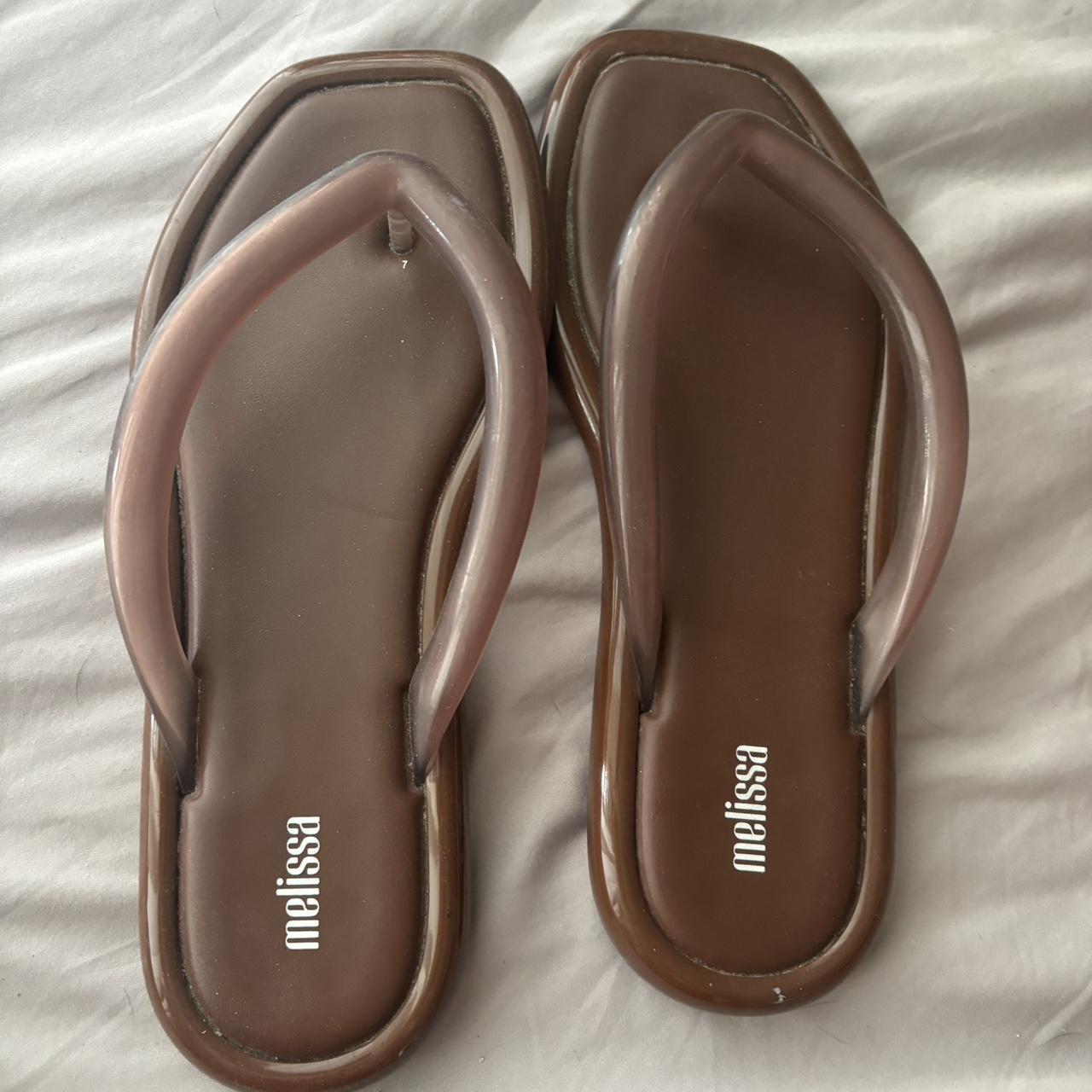 Cute brown flip flops store