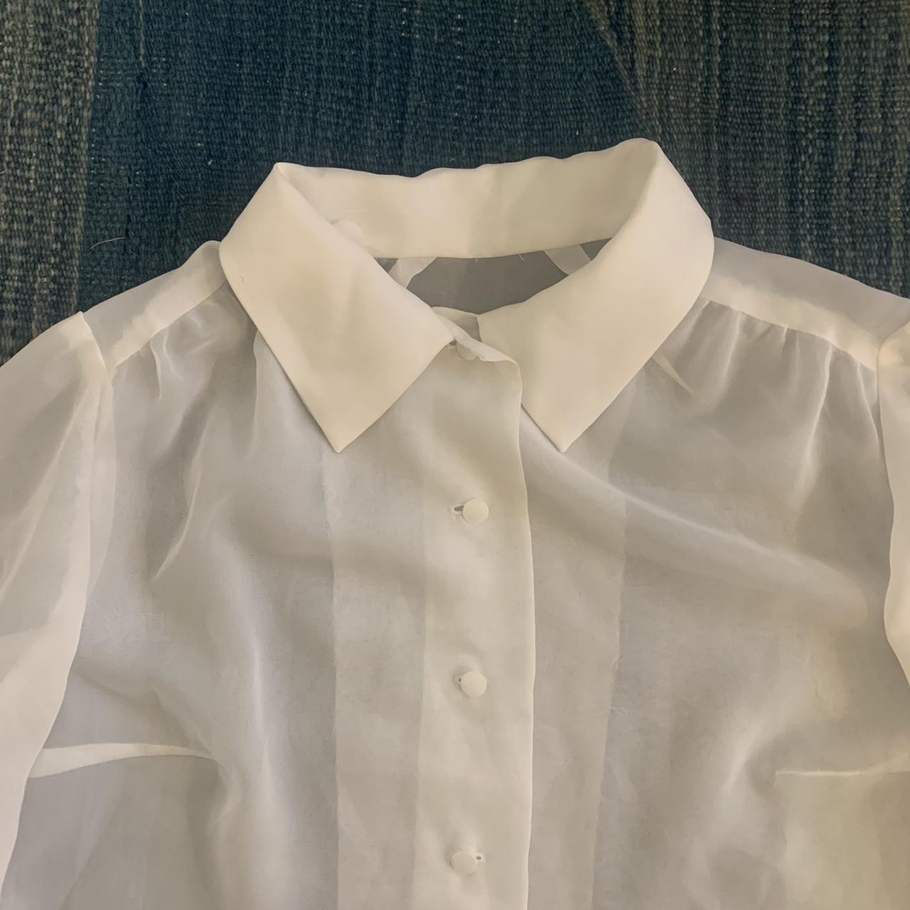 Vintage Sheer White Button Down I love this shirt.... - Depop