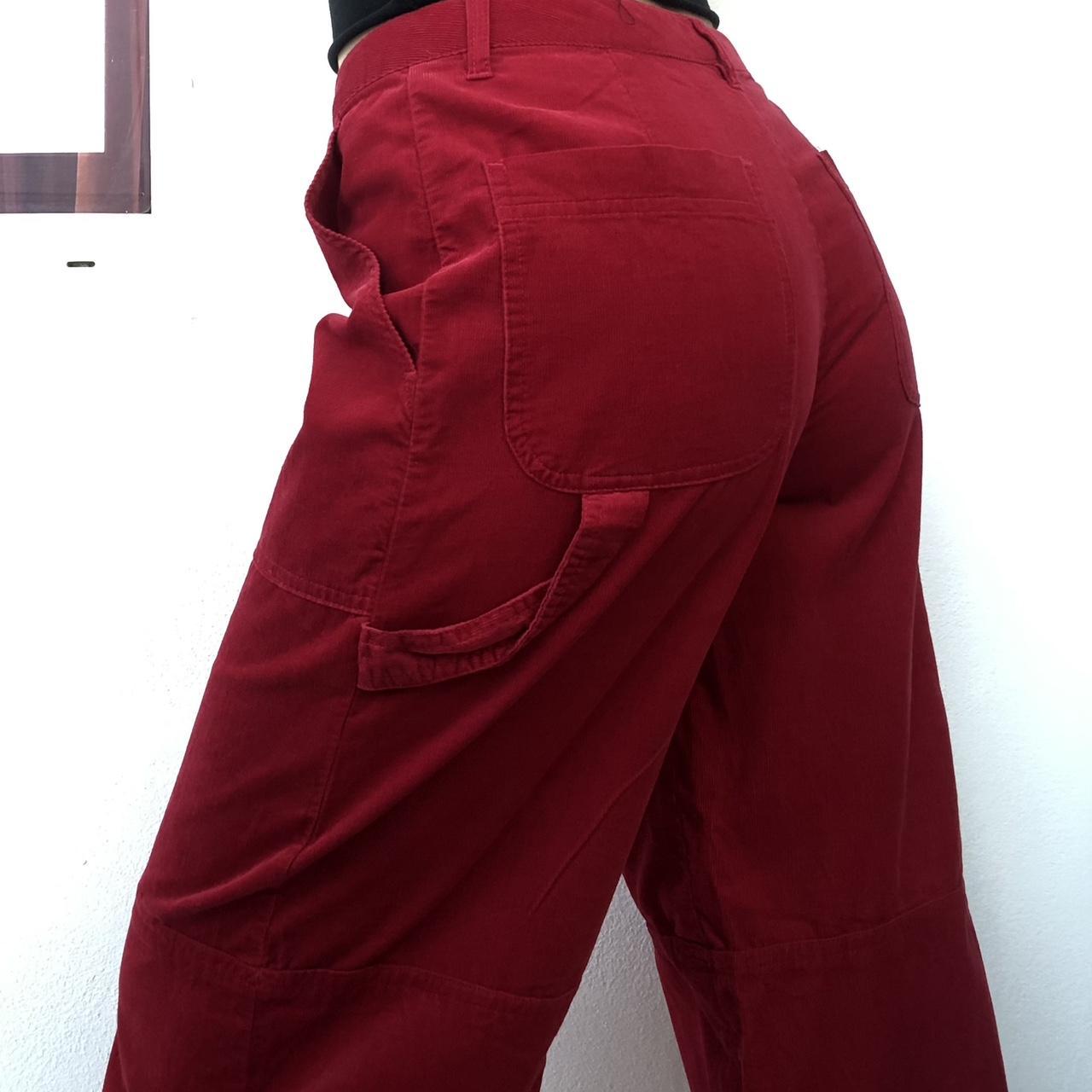 corduroy red cargos - Depop