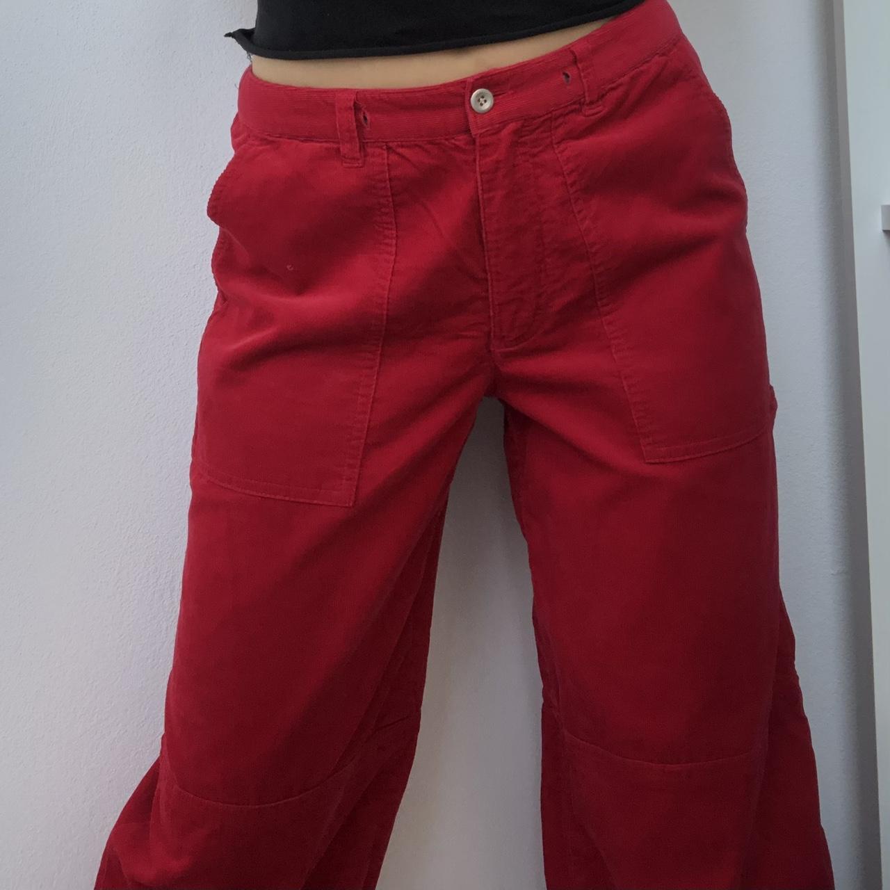 corduroy red cargos - Depop