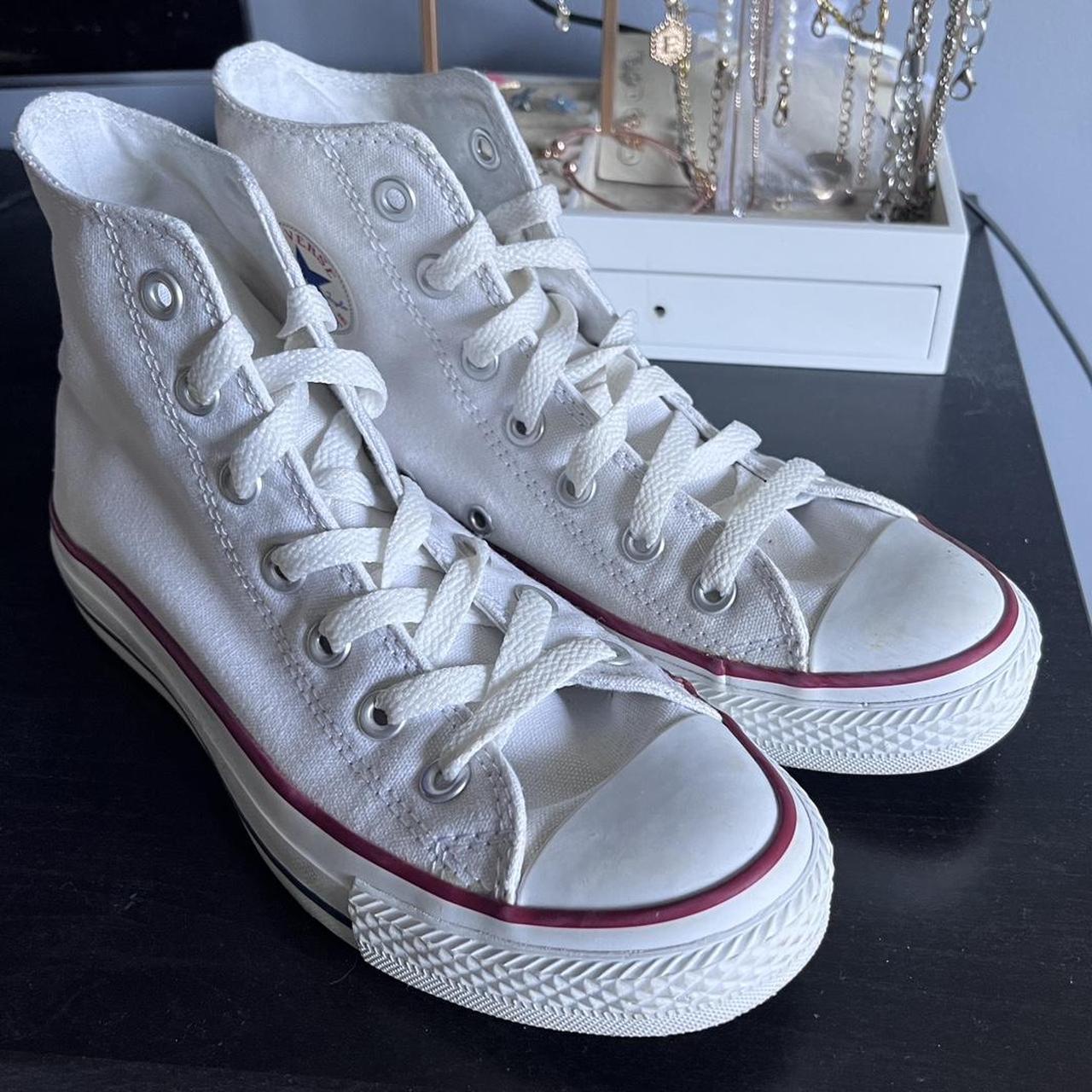White Converse High Tops | size 6 - Depop