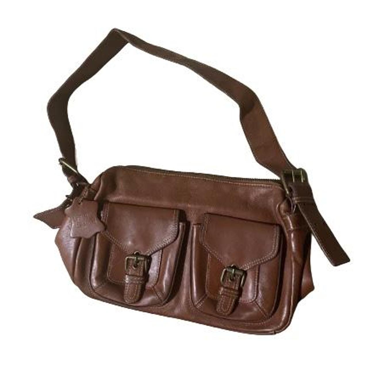 Genuine Leather Brown Purse - Depop