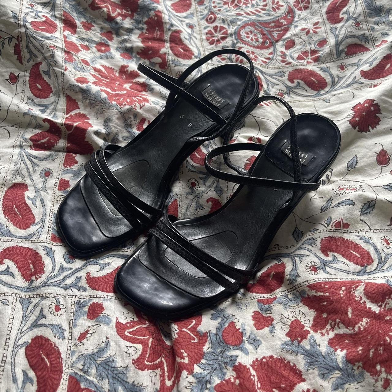 🖤 Vintage Stuart Weitzman strappy kitten heels... - Depop