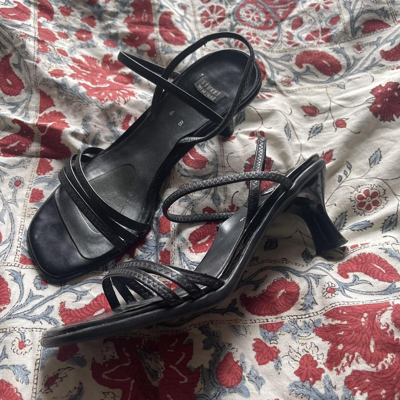 🖤 Vintage Stuart Weitzman strappy kitten heels... - Depop